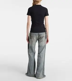 Balenciaga Lingerie Cotton-blend Jersey T-shirt - Black