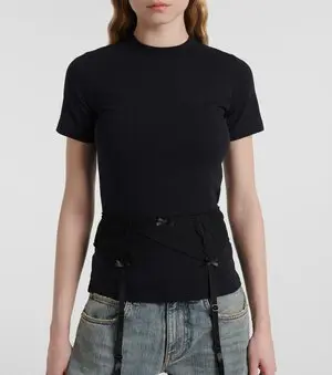 Balenciaga Lingerie Cotton-blend Jersey T-shirt - Black