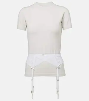 Balenciaga Lingerie Cotton-blend Jersey T-shirt - White