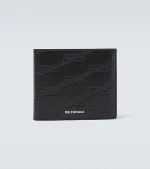 Balenciaga Bb Debossed Bifold Wallet - Black