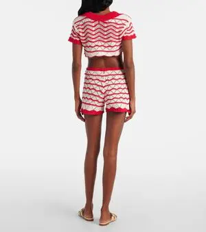 BANANHOT Coco Cropped Crochet Top - Red