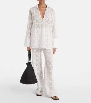 Tove Kaia Embroidered Wide-leg Pants