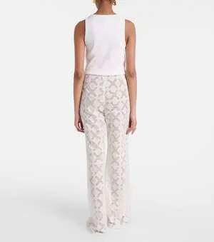 Tove Kaia Embroidered Wide-leg Pants