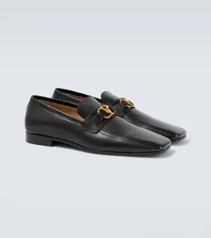 Valentino Garavani Vlogo Leather Loafers - Black