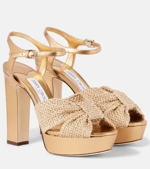 JIMMY CHOO Heloise 120 Platform Sandals - Gold