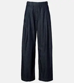 Dries Van Noten Pleated Wide-leg Jeans - Blue
