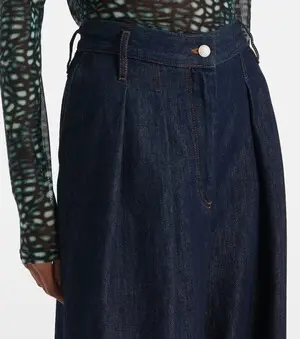 Dries Van Noten Pleated High-rise Wide-leg Jeans - Blue
