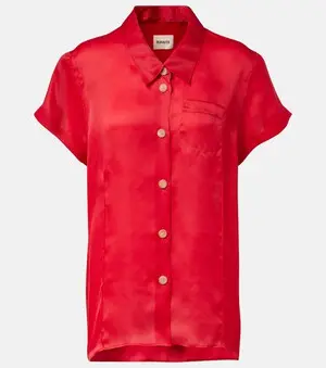 Khaite Keefe Silk Organza Shirt - Red