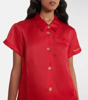 Khaite Keefe Silk Organza Shirt - Red
