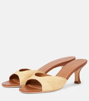 Staud Brigitte 55 Leather-lined Mules - Beige