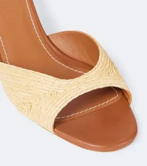 Staud Brigitte 55 Leather-lined Mules - Beige