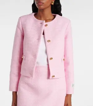 PATOU Cotton Tweed Jacket - Pink