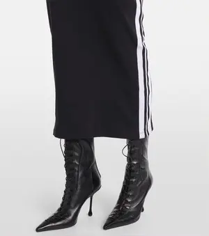 JEAN PAUL GAULTIER Ribbed-knit Cotton-blend Midi Dress