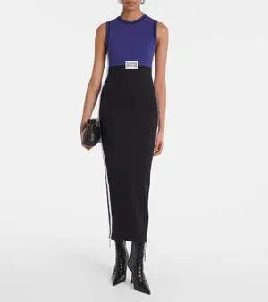 JEAN PAUL GAULTIER Ribbed-knit Cotton-blend Midi Dress