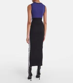 JEAN PAUL GAULTIER Ribbed-knit Cotton-blend Midi Dress