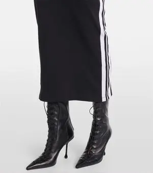 JEAN PAUL GAULTIER Ribbed-knit Cotton-blend Midi Dress
