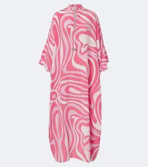 Emilio Pucci Marmo Silk Twill Kaftan - Pink