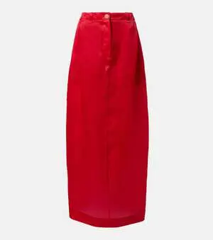 Khaite Lucian Silk Organza Maxi Skirt - Red