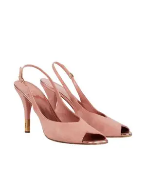Chloé Flower 95 Suede Peep-toe Pumps