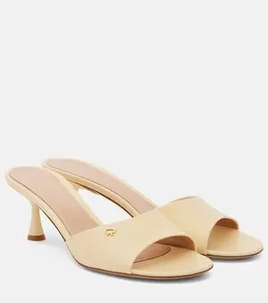 GIANVITO ROSSI Ascent 55 Leather Mules - Yellow