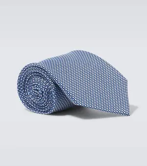 Charvet Silk Jacquard Neck Tie - Blue