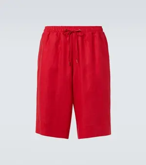 Kiton Linen Shorts - Red