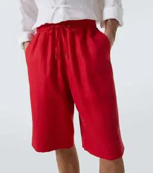 Kiton Linen Shorts - Red