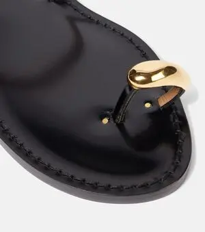 AMANU Kibera Embellished Leather Sandals - Black