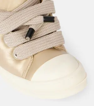 Rick Owens Jumbolace Leather Sneakers - Gold