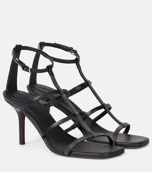 Brunello Cucinelli Monili Leather Sandals