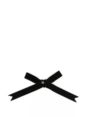 Valentino Garavani Velvet Bow Barrette - Black