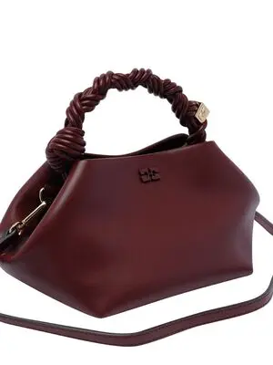 GANNI Recycled Leather Bou Handbag - Red
