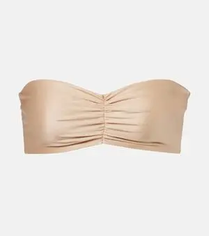 Jade Swim Ava Ruched Bikini Top - Beige