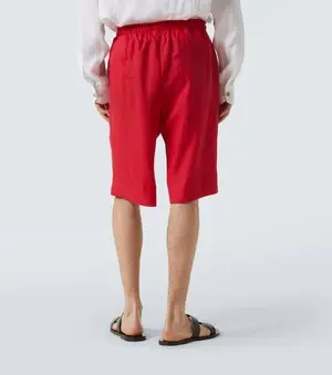 Kiton Linen Shorts - Red