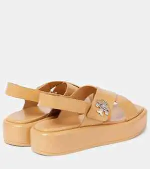 Tory Burch T Lock 40 Leather Platform Sandals