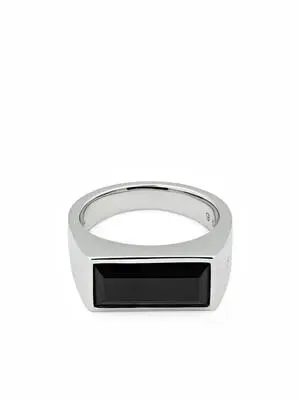 Tom Wood Onyx Peaky Ring - Silver