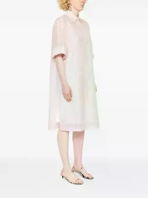 Peserico Semi-sheer Midi Shirt Dress