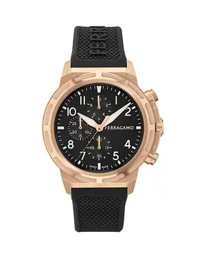 FERRAGAMO Sport Chronograph, 44mm - Black/black
