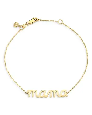 SYDNEY EVAN 14k Yellow Mama Script Charm Bracelet - Gold