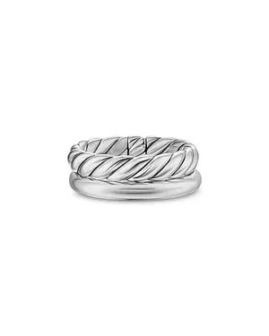 David Yurman Dy Mercer Two Row Ring 8mm - Silver