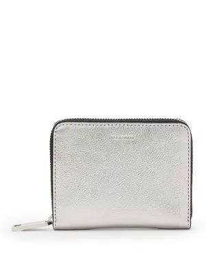 ALLSAINTS Lena Hex Zip Wallet - Silver