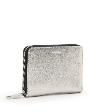 ALLSAINTS Lena Hex Zip Wallet - Silver