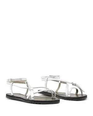 Allsaints Silver Tone Sandals For Women