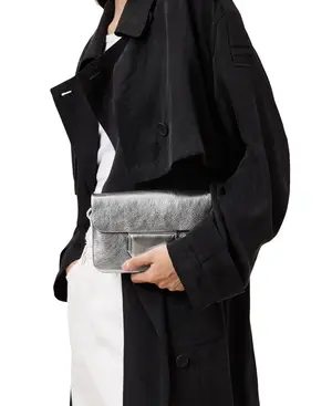ALLSAINTS Jupiter Metallic Crossbody - Silver