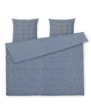 JUNA Baek & Bolge Duvet Cover Set - Dark Blue/white