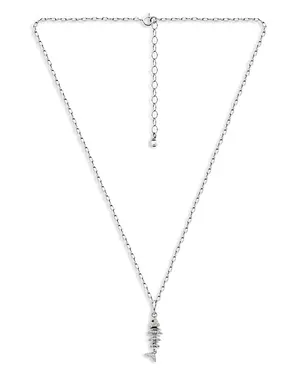 Aqua Sterling Pave Fish Pendant Necklace