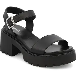 Mia Platform Ankle Strap Sandals - Black