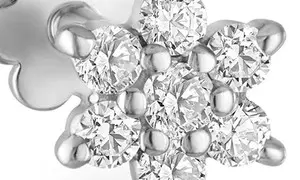 MARIA TASH Diamond Flower Threaded Stud Earring - White Gold