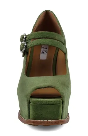 ZIGI Platform Wedge Sandal - Olive Suede
