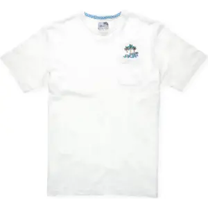 BAJA LLAMA Palmy Wavesslub Pima Pocket Tee - White